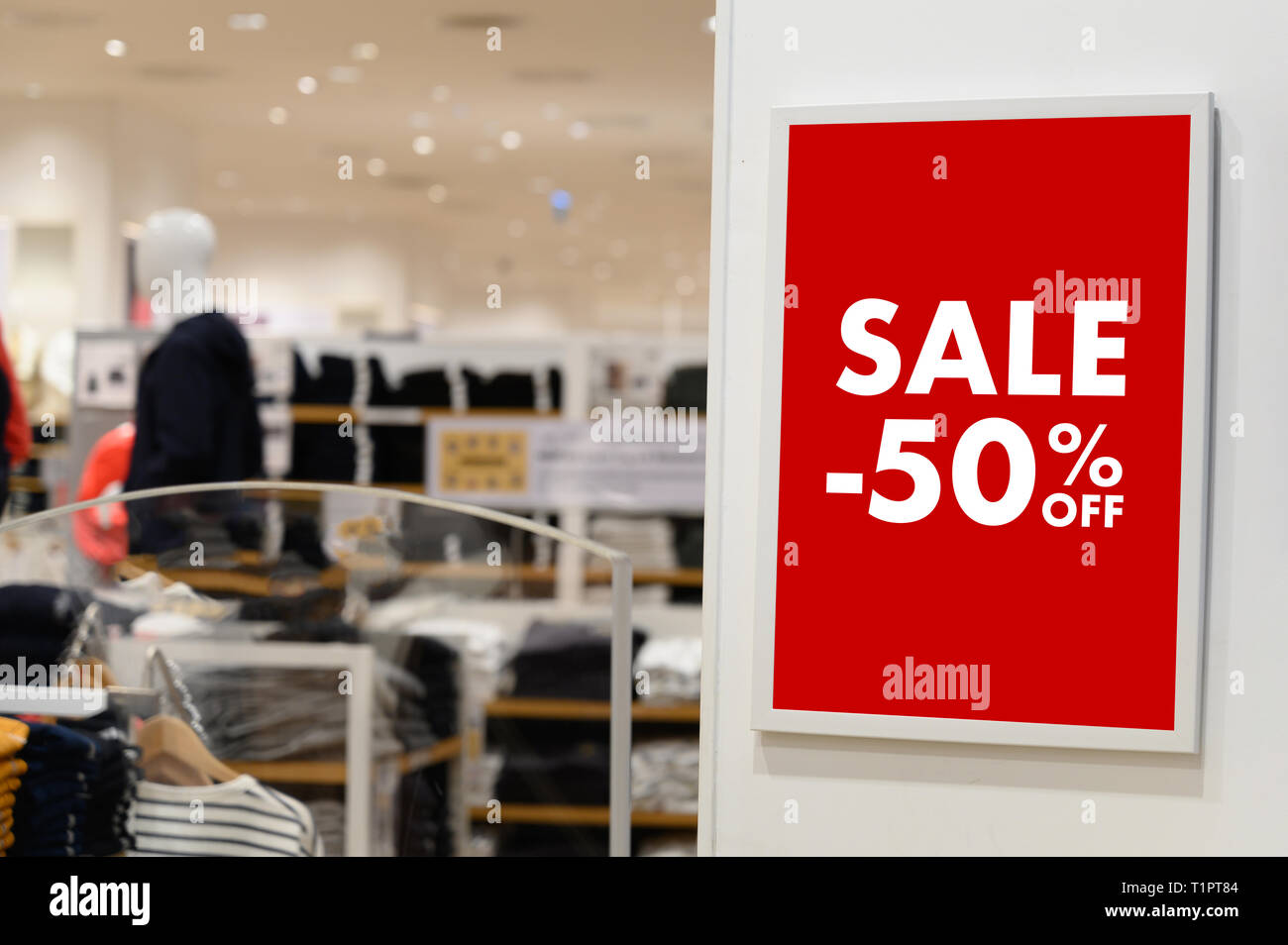 Department store with sale discount sign in shop Sale sign Sale concept ...