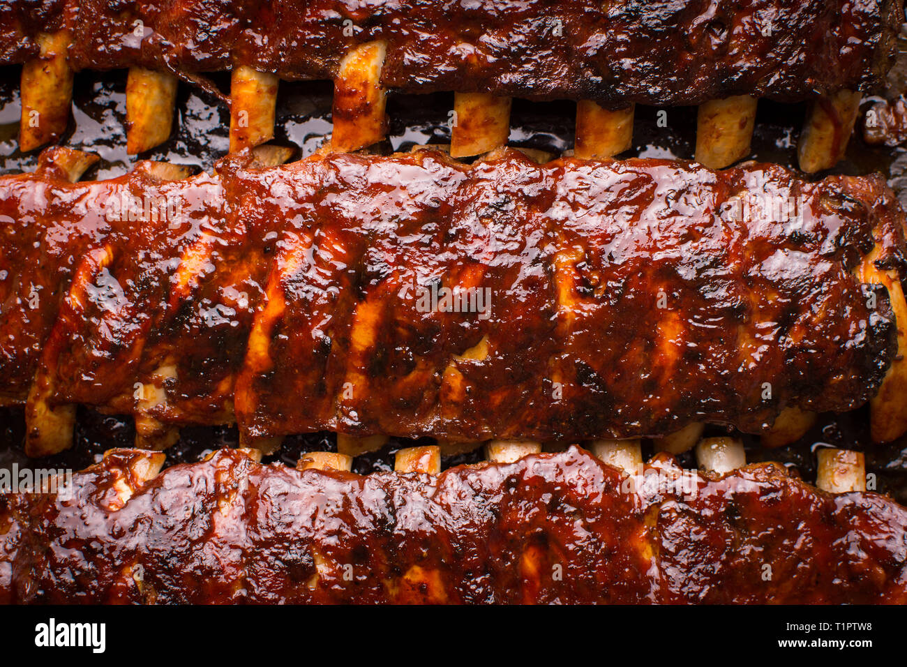 Grilled Spicy Hot Spare Pork Ribs Barbecue Stock Photo - Alamy