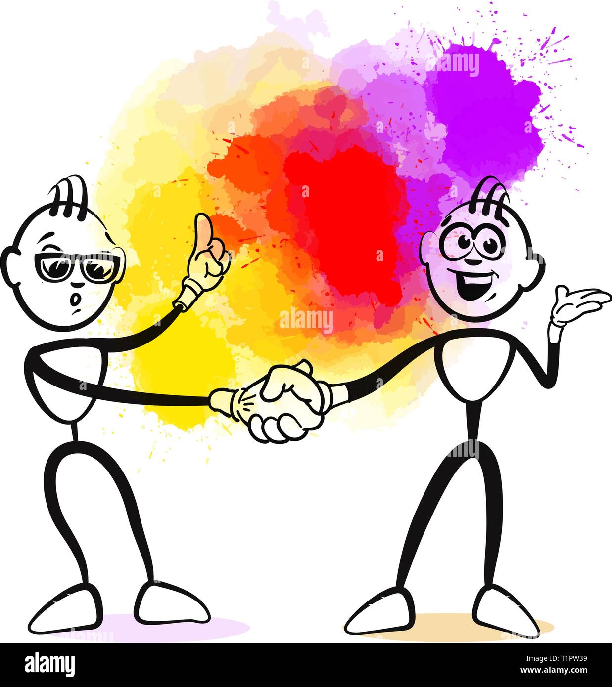 Stick figure friendship concept cartoon hi-res stock photography and ...
