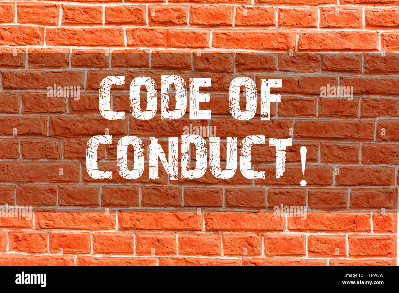 Writing note showing Code Of Conduct. Business concept for Follow ...