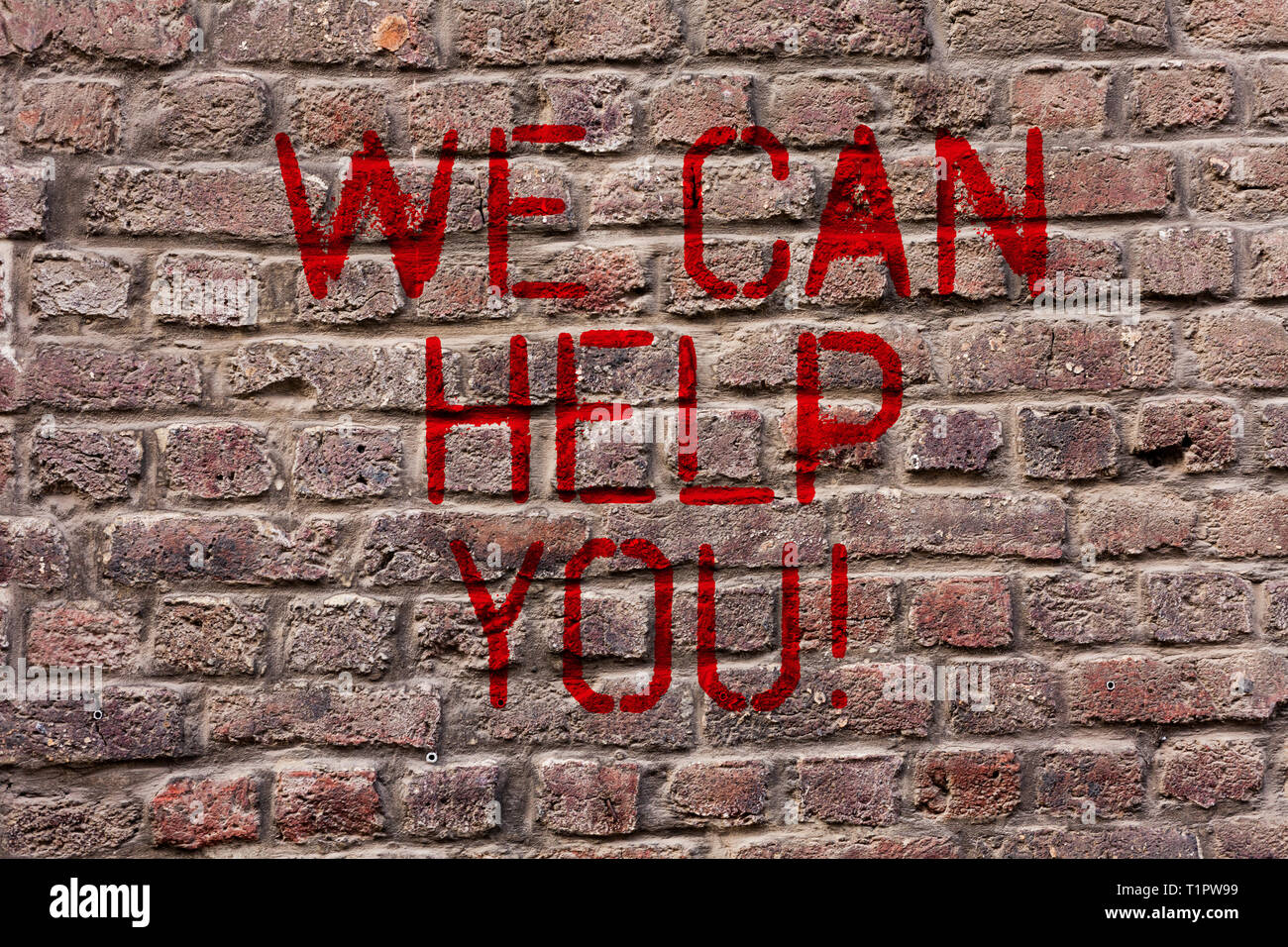 Writing note showing We Can Help You. Business concept for offering ...