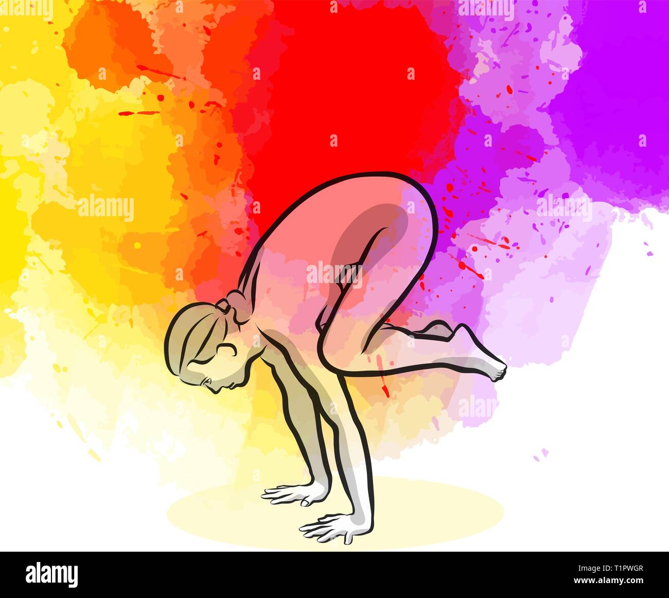 Exercise black woman stretching Stock Vector Images - Alamy