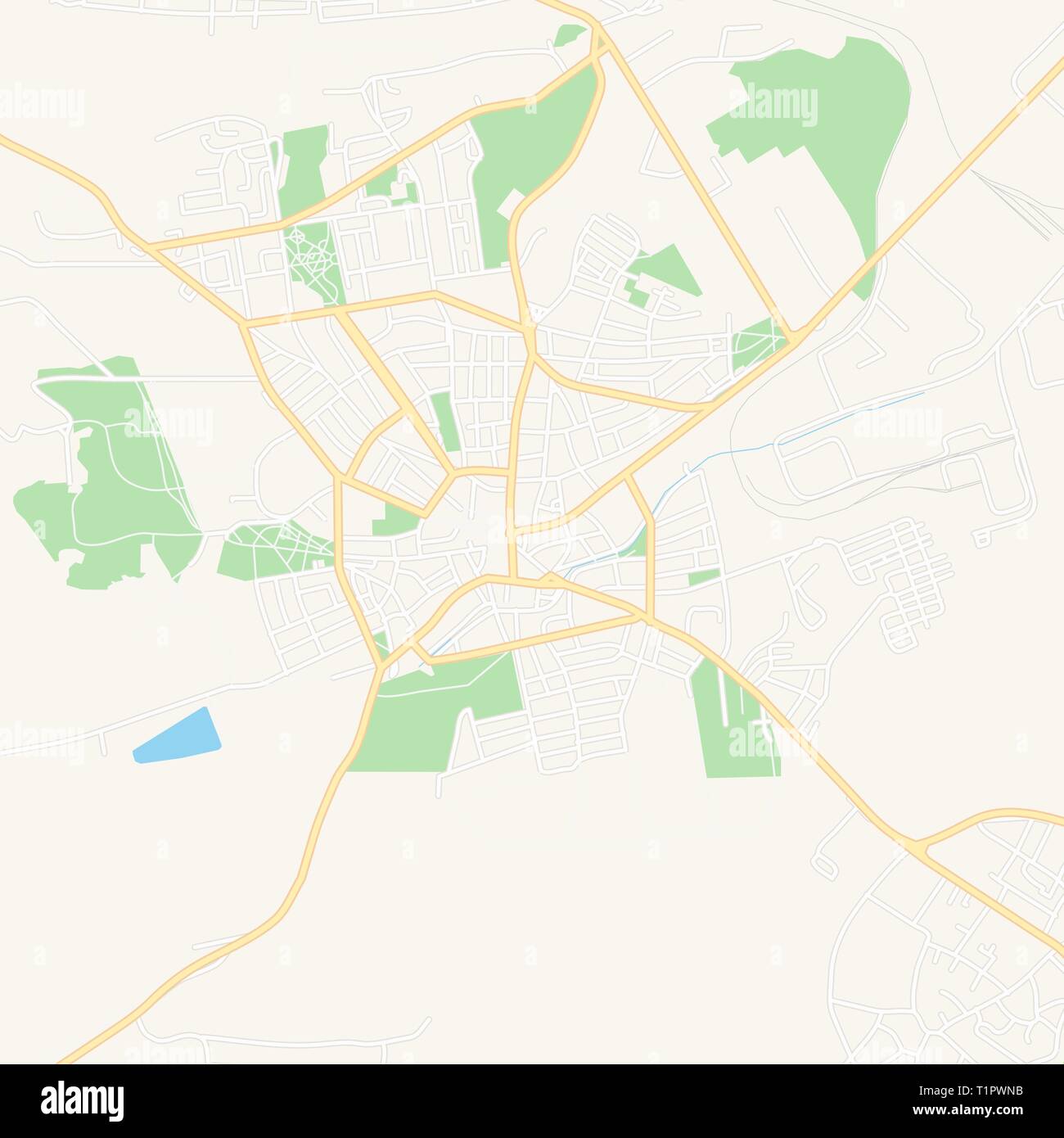 Printable map of Gorna Oryahovitsa, Bulgaria with main and secondary ...