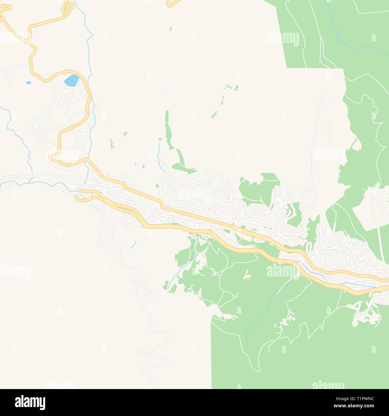 Printable map of Smolyan, Bulgaria with main and secondary roads and ...