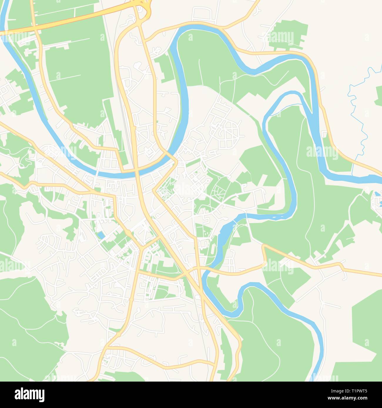 Printable map of Karlovac , Croatia with main and secondary roads and ...