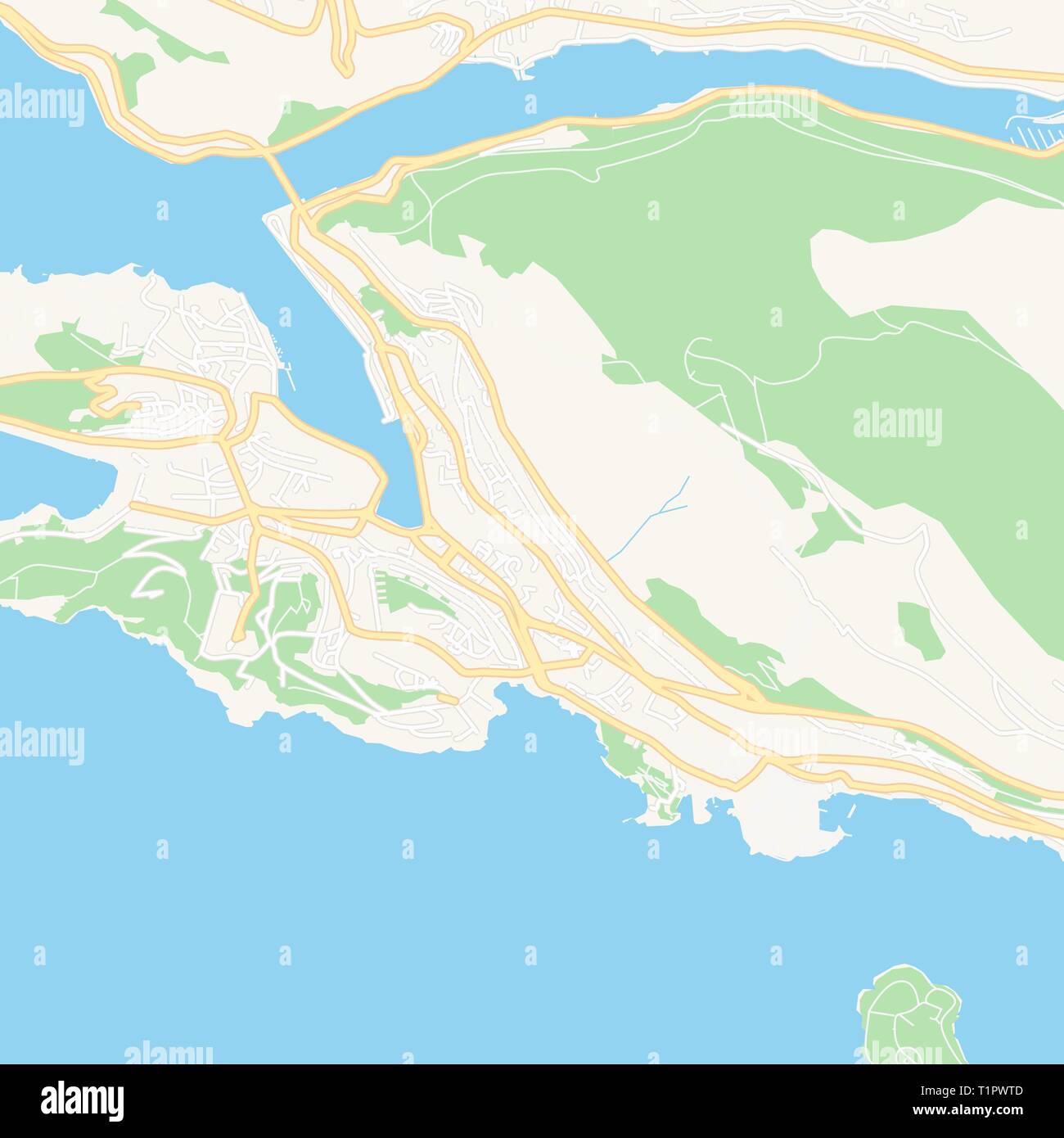 Printable map of Dubrovnik , Croatia with main and secondary roads and ...