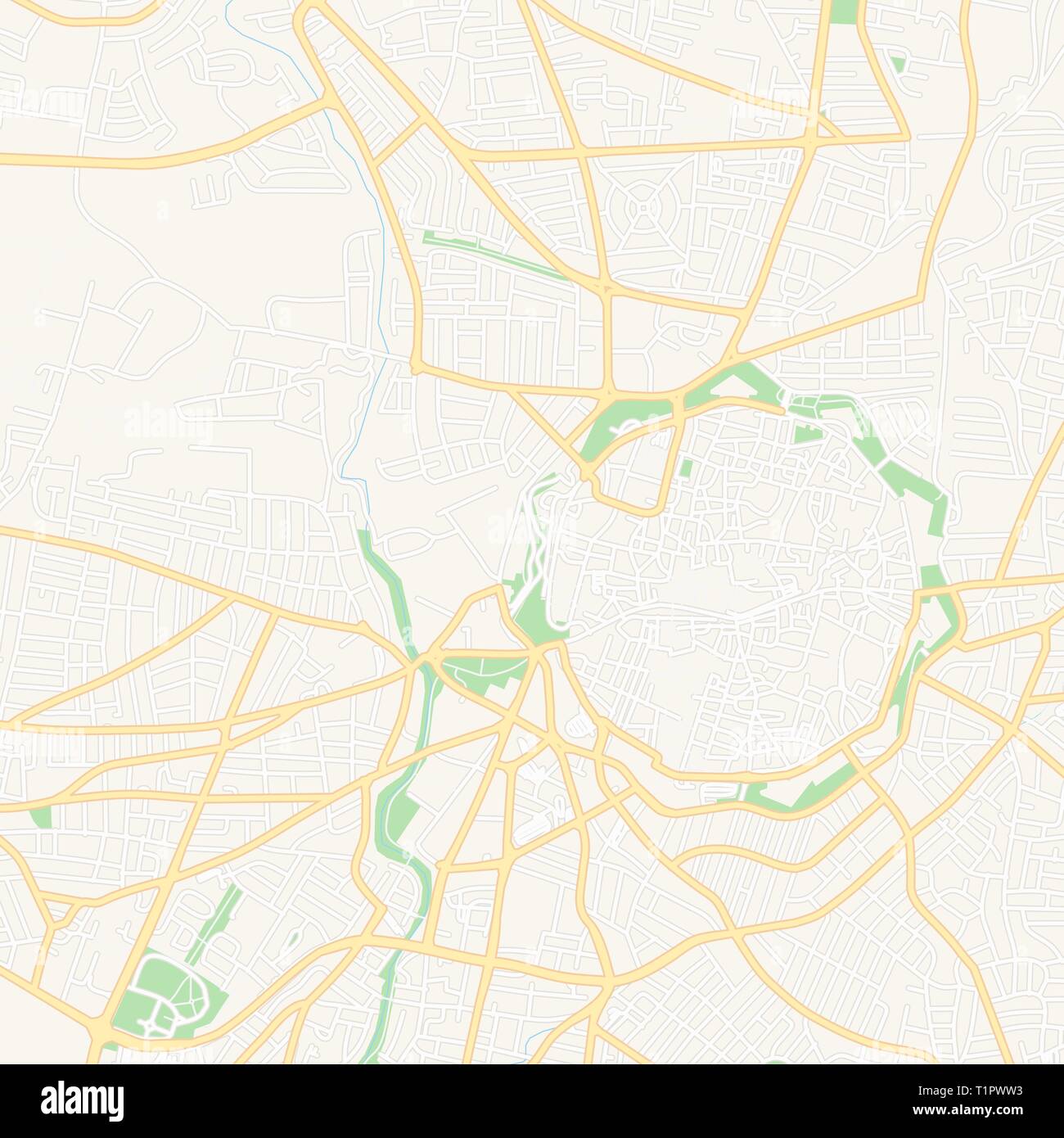 Printable map of Nicosia , Cyprus with main and secondary roads and ...