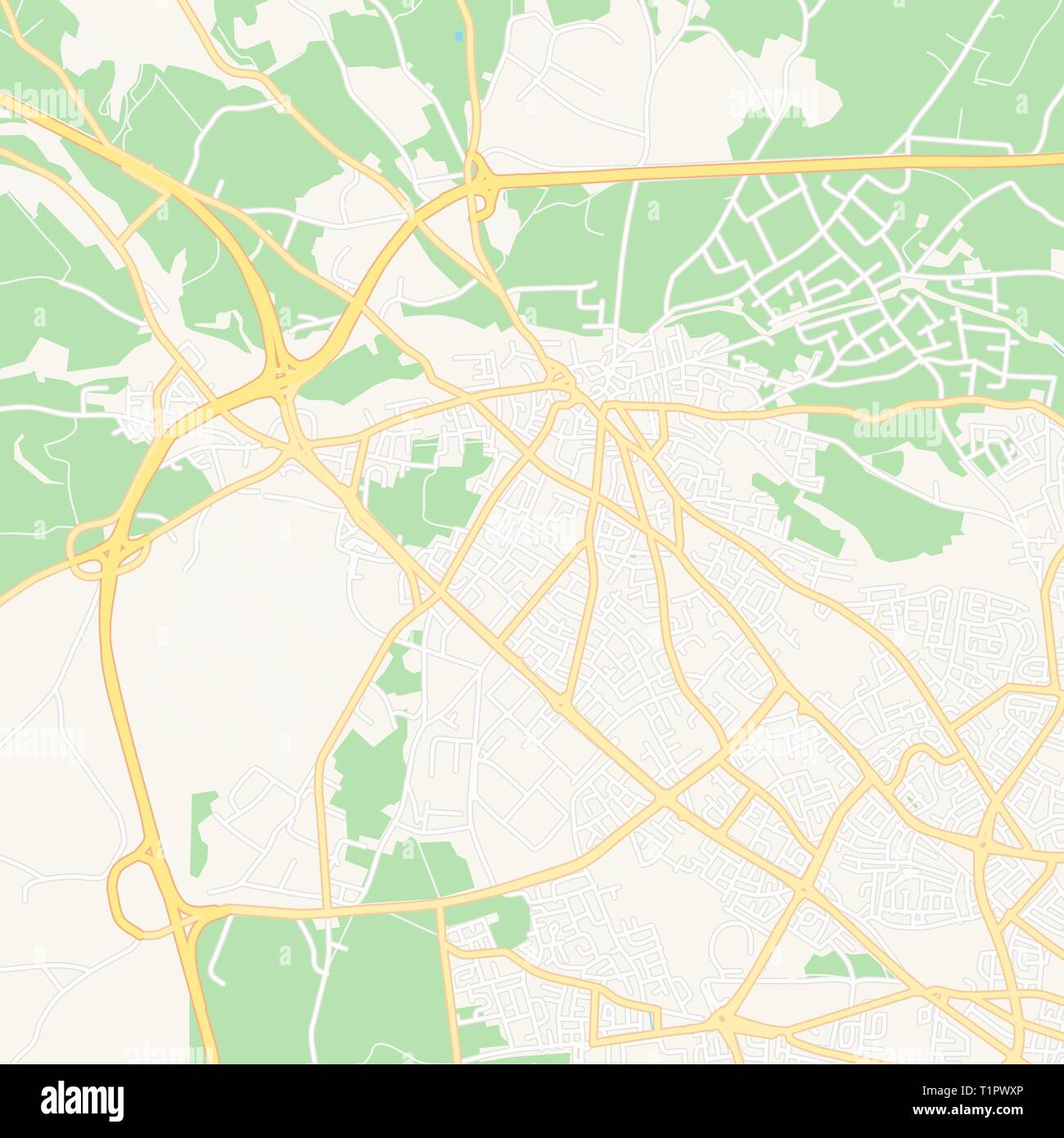 Printable map of Aradippou , Cyprus with main and secondary roads and ...