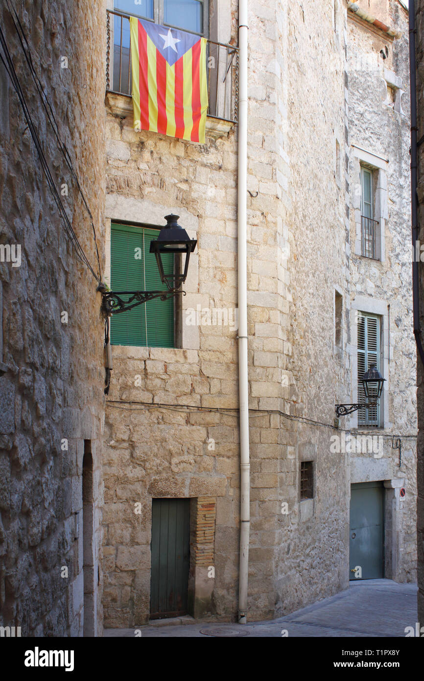 Details on the streets of Girona old town Stock Photo - Alamy