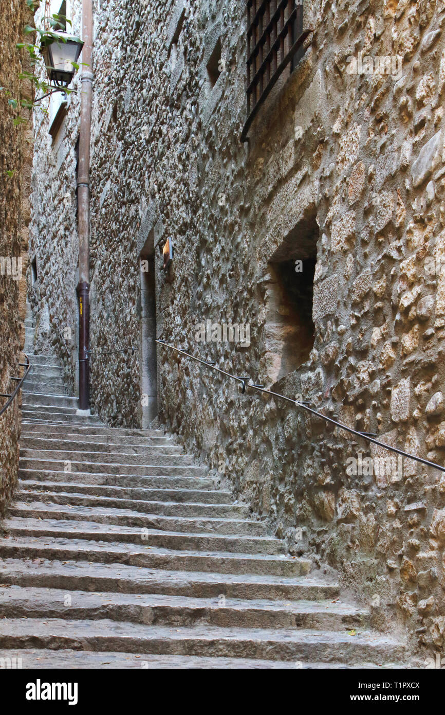 Details on the streets of Girona old town Stock Photo - Alamy