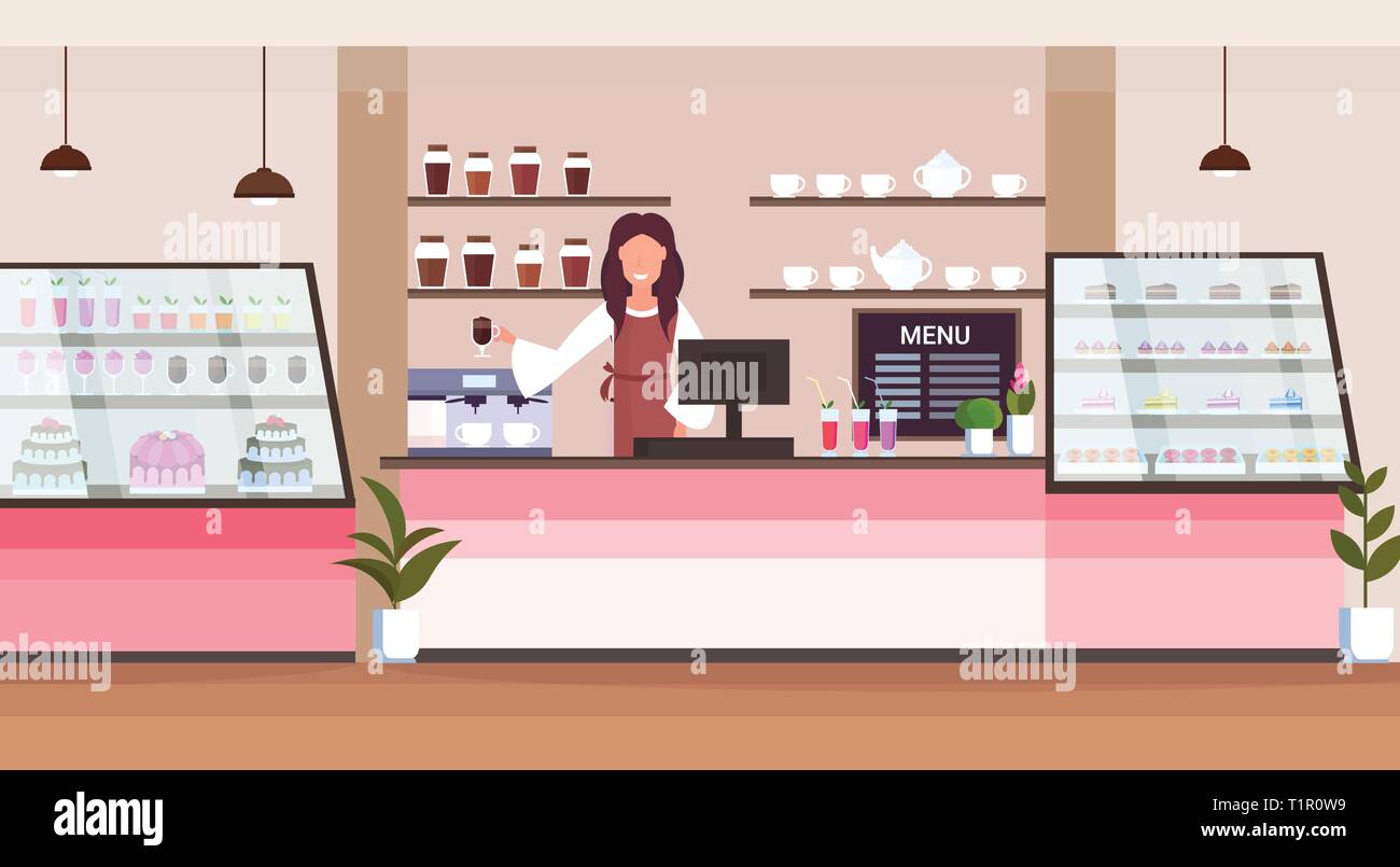 Woman cafe owner Stock Vector Images - Alamy