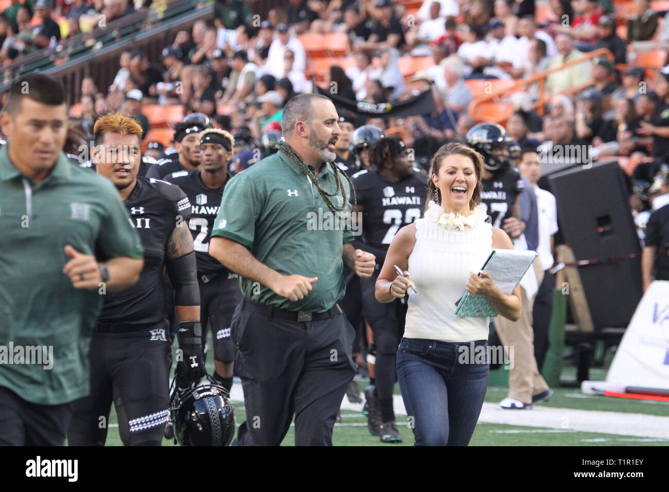 September 1, 2018 - Amanda Balionis talks with Hawaii Rainbow Warriors ...