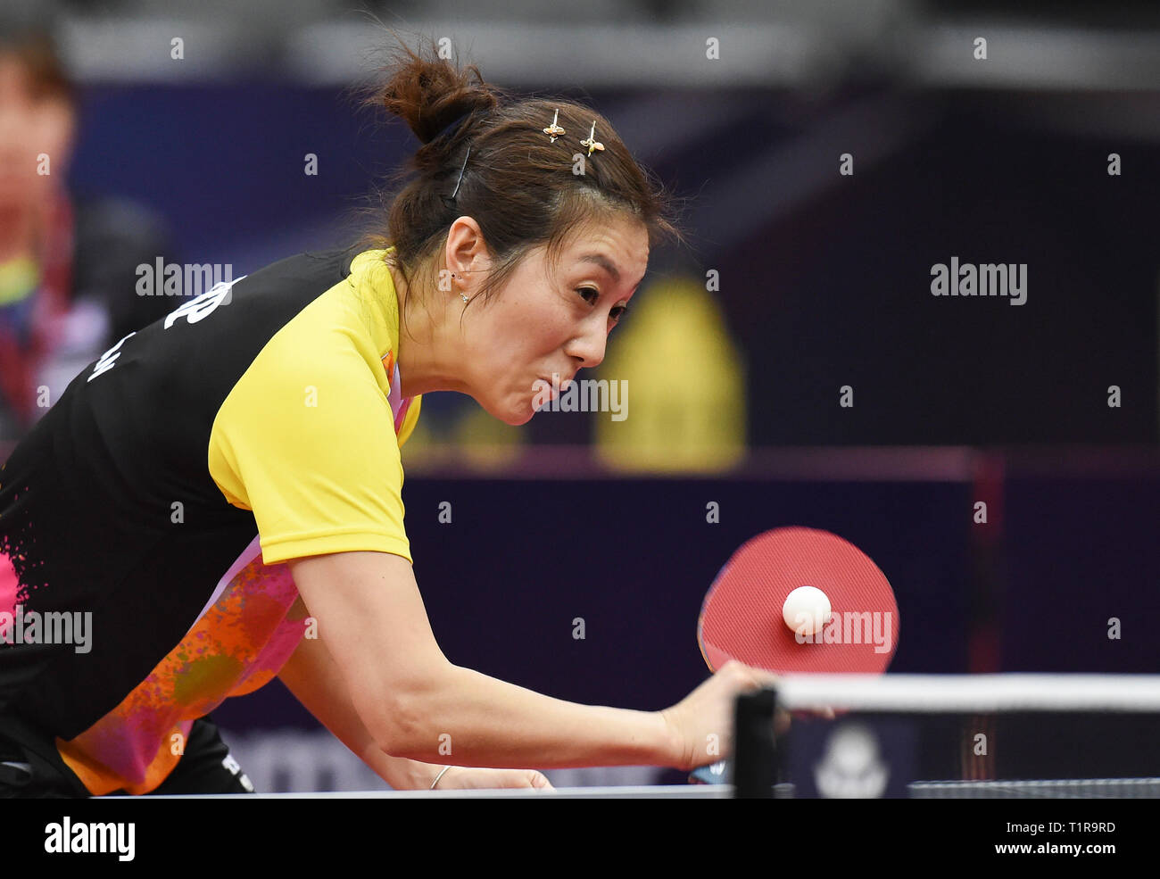 Doha. 28th Mar, 2019. Han Ying of Germany competes during the women's ...