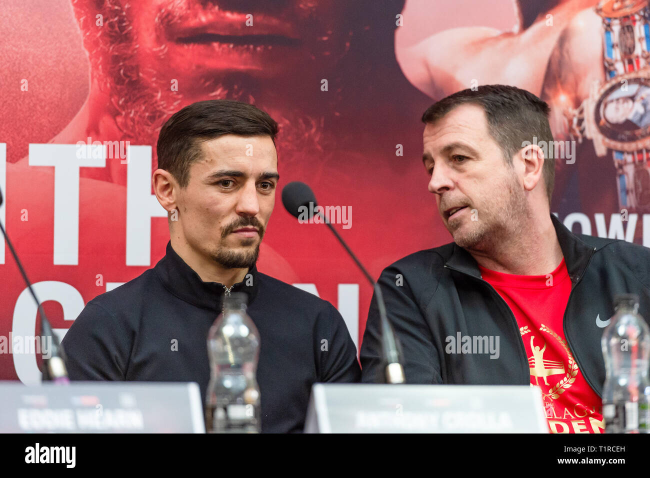 Liverpool, UK. 28th March, 2019. Anthony Crolla and Joe Gallagher ...