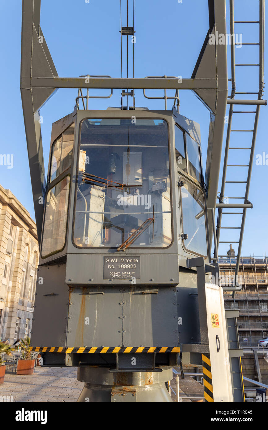 Crane at King William Yard, Plymouth, Devon, UK Stock Photo - Alamy