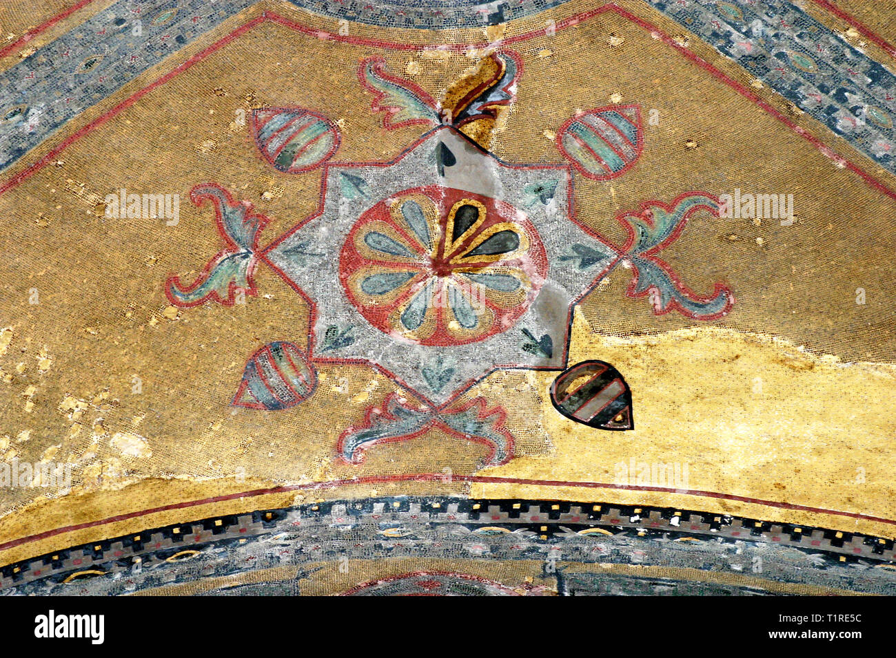 Byzantine mosaics in ceiling of the Hagia Sofia, Istanbul, Turkey Stock ...