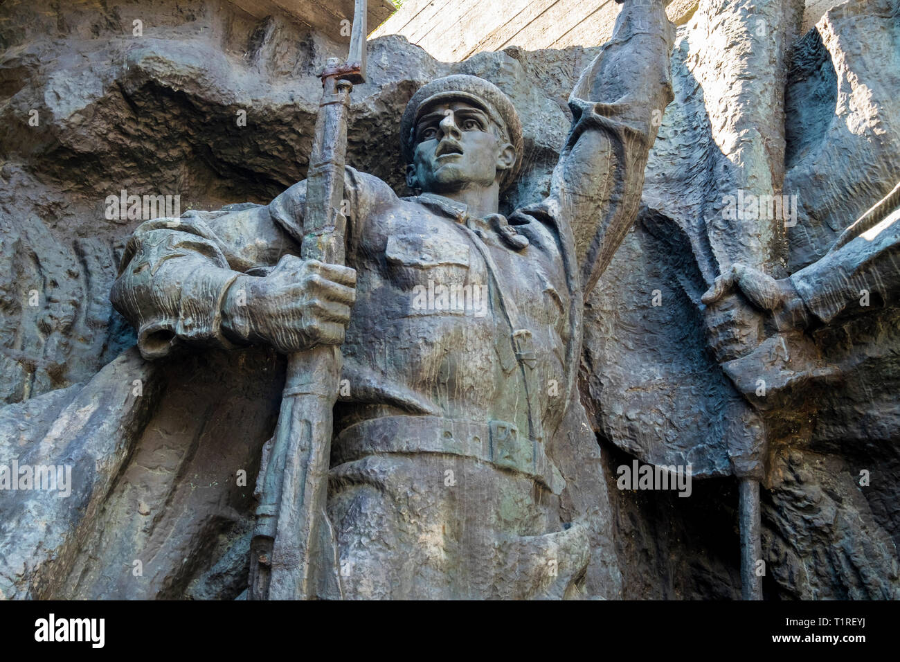 The Alley Of The Hero Cities in Kiev, Ukraine. A series of monumental ...