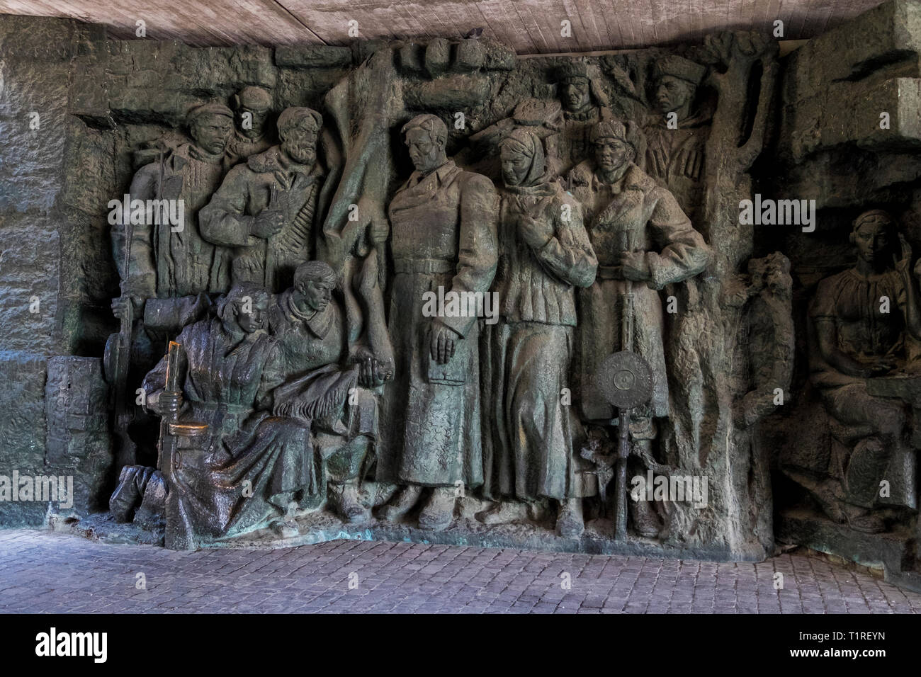 The Alley Of The Hero Cities in Kiev, Ukraine. A series of monumental ...