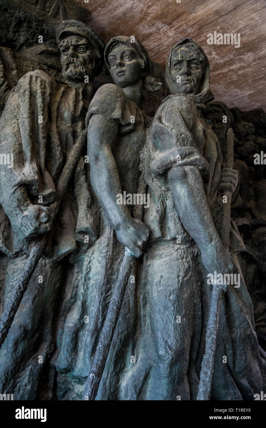 The Alley Of The Hero Cities in Kiev, Ukraine. A series of monumental ...