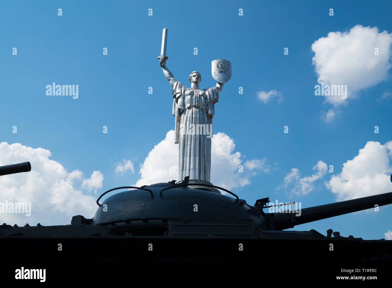 The giant, stainless steel Motherland monument in Kiev, Ukraine Stock ...