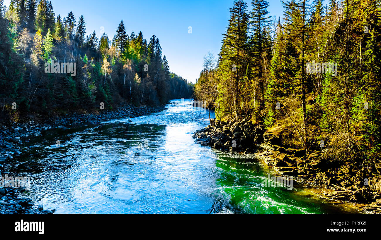 The Murtle River flowing to Mushbowl falls in the Cariboo Mountains of ...