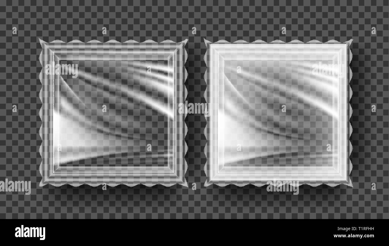 Plastic Biscuit Vector. Transparent Cookie Bar Dessert Wrap. Empty ...