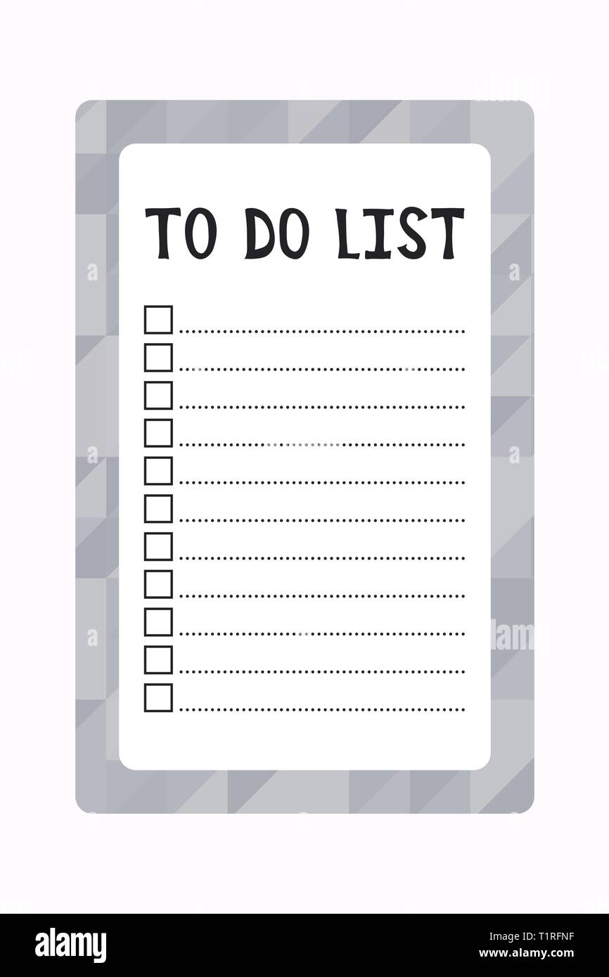 To do list. Design with abstract triangles. Vector illustration. Empty ...