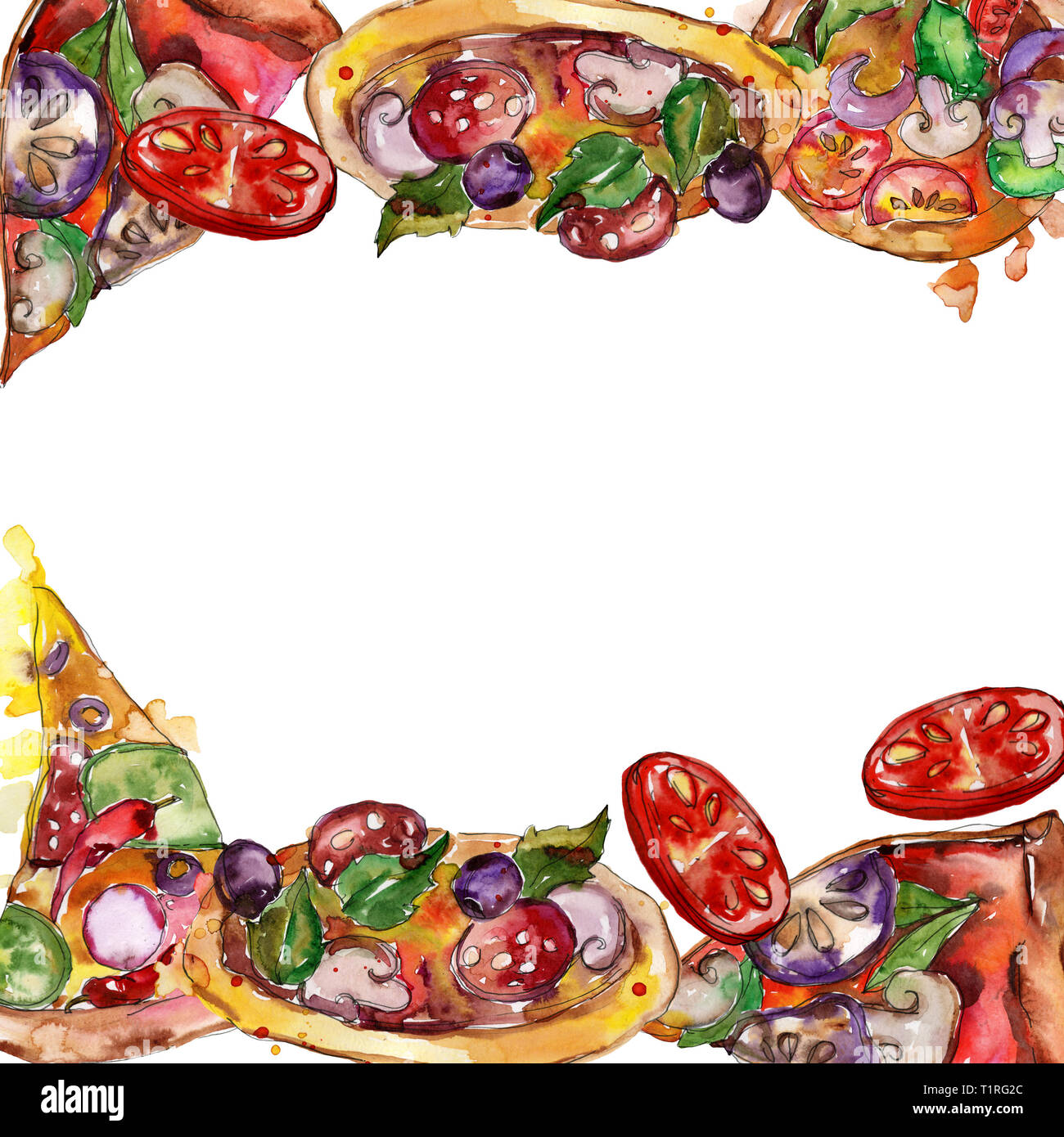 Full Pizza Clipart Border