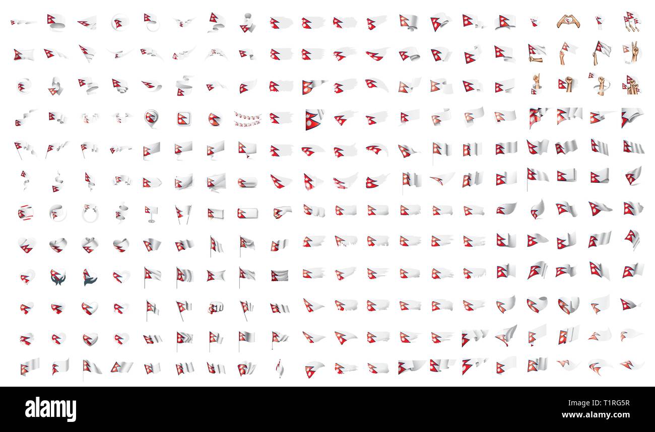 very big collection of vector flags of the Nepal Stock Vector Image ...
