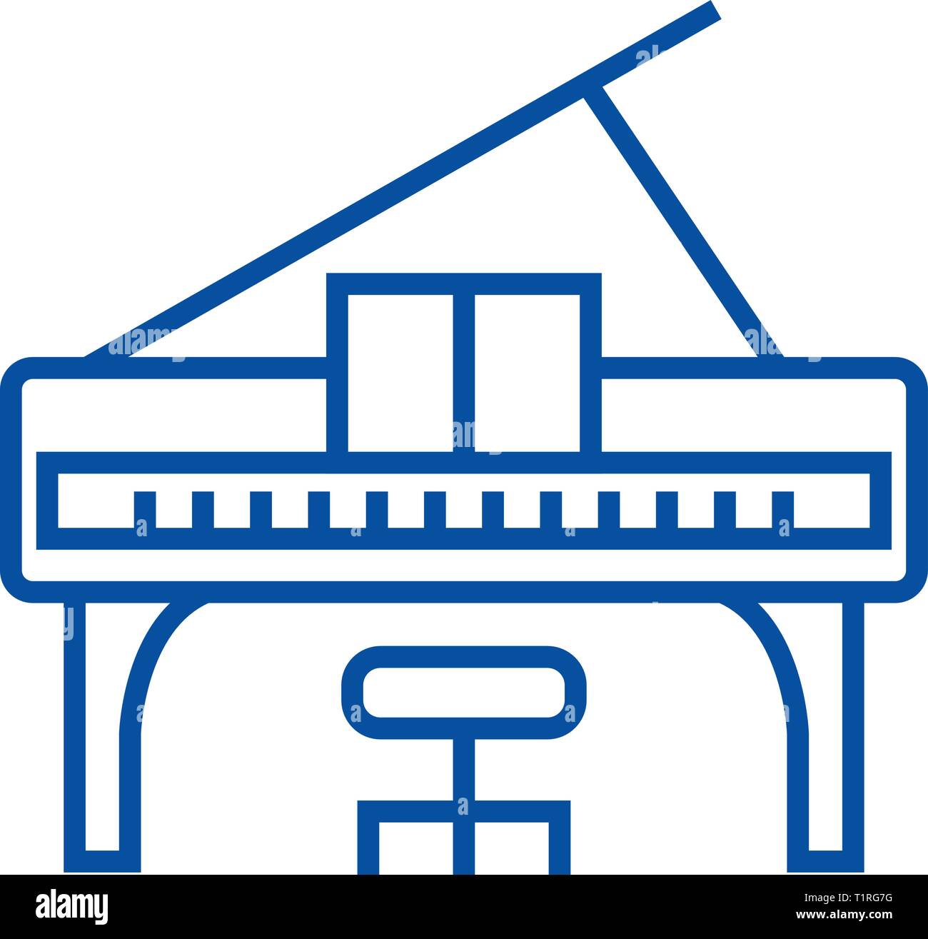 Piano concert line icon concept. Piano concert flat vector symbol, sign ...