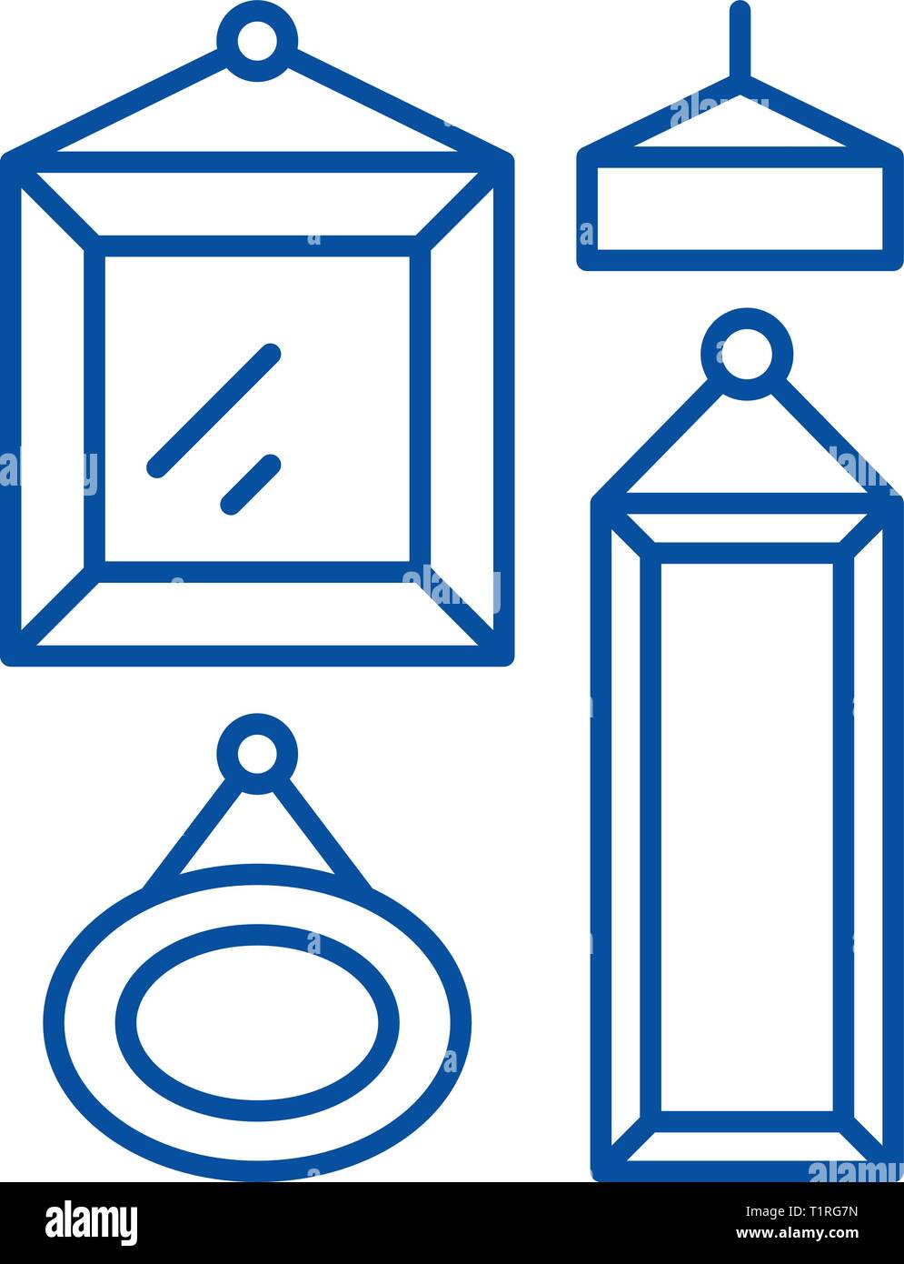 Picture gallery line icon concept. Picture gallery flat vector symbol ...