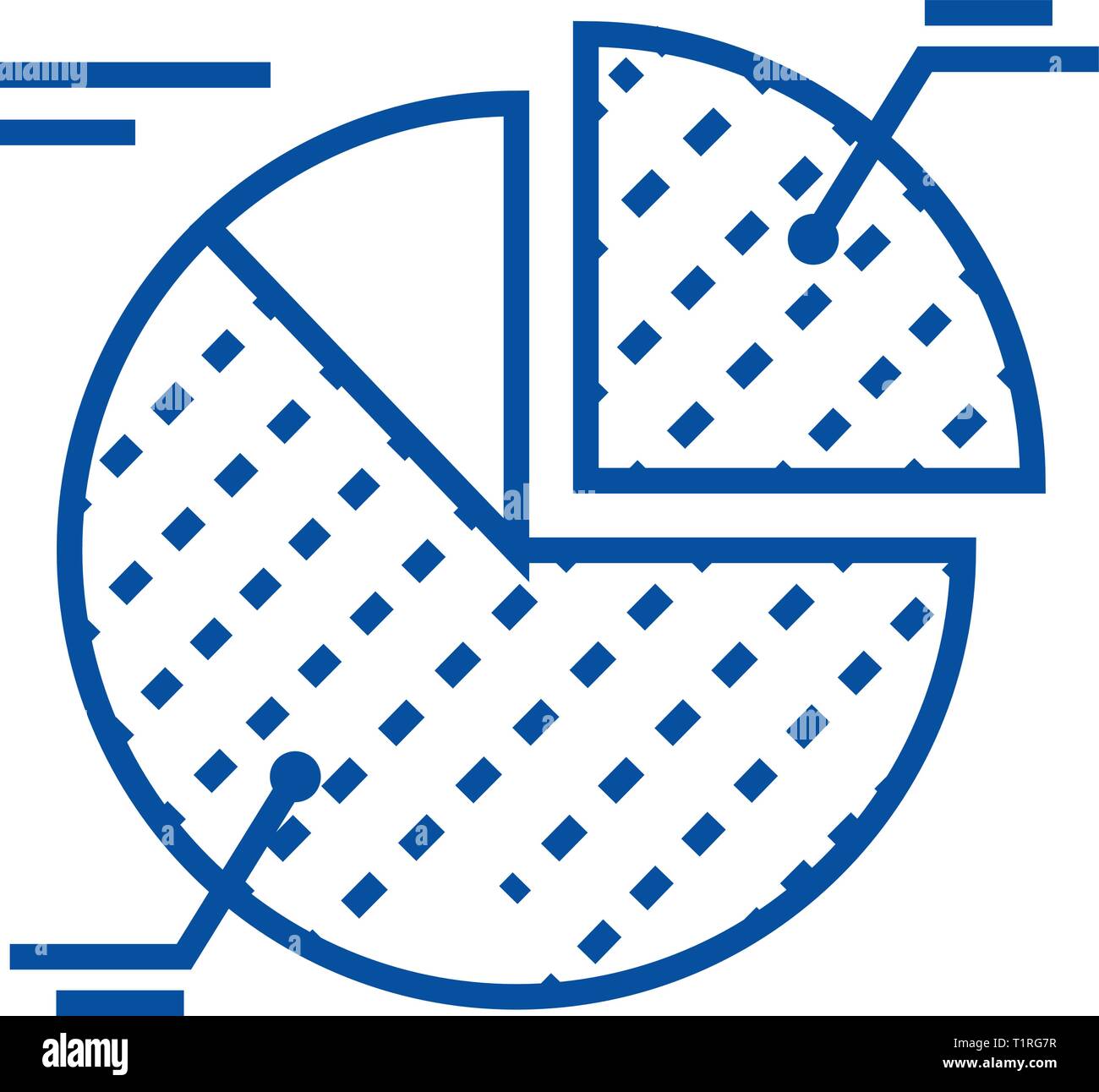 Pie chart line icon concept. Pie chart flat vector symbol, sign, outline illustration Stock ...