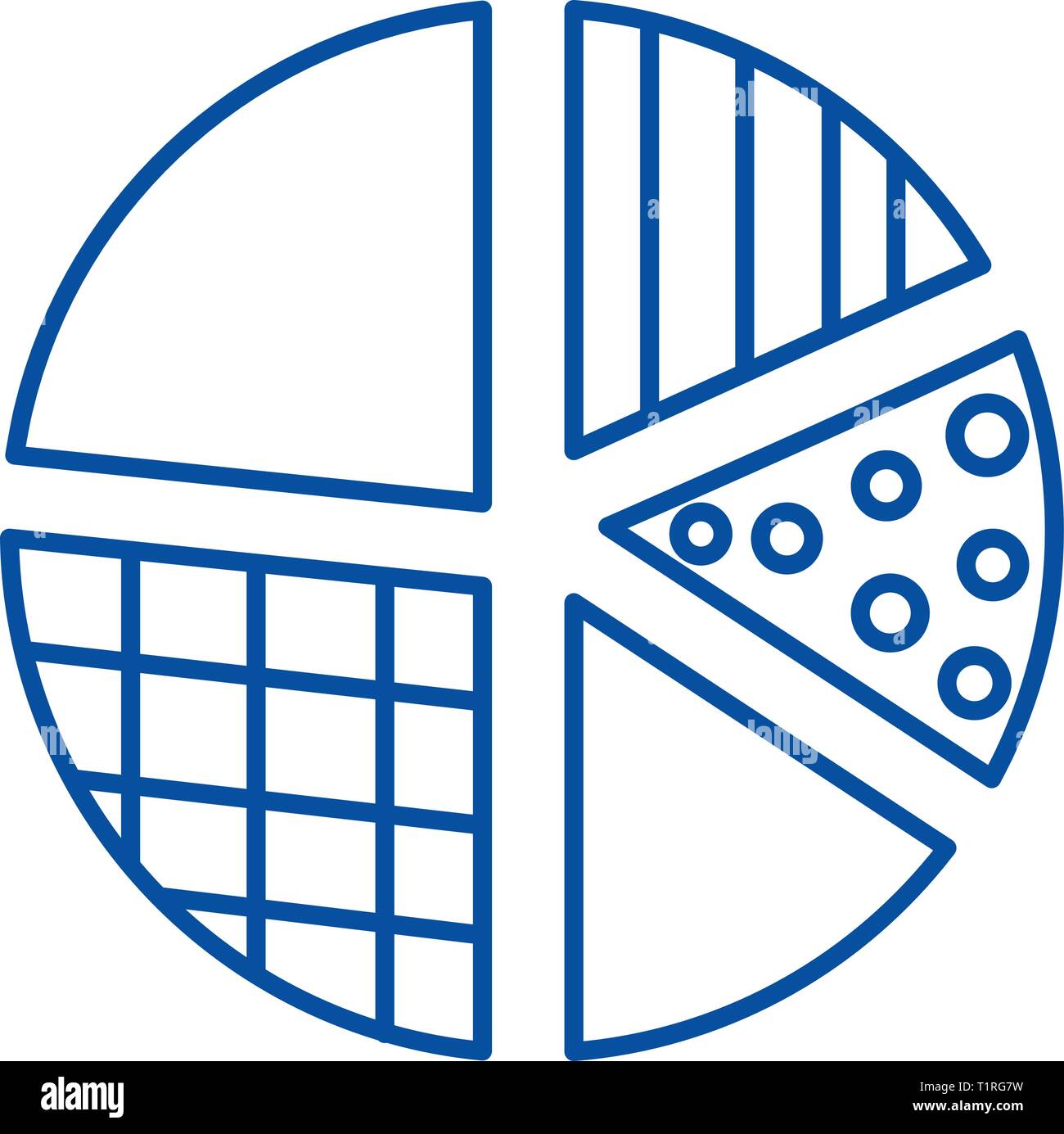 Pie diagram line icon concept. Pie diagram flat vector symbol, sign, outline illustration Stock ...