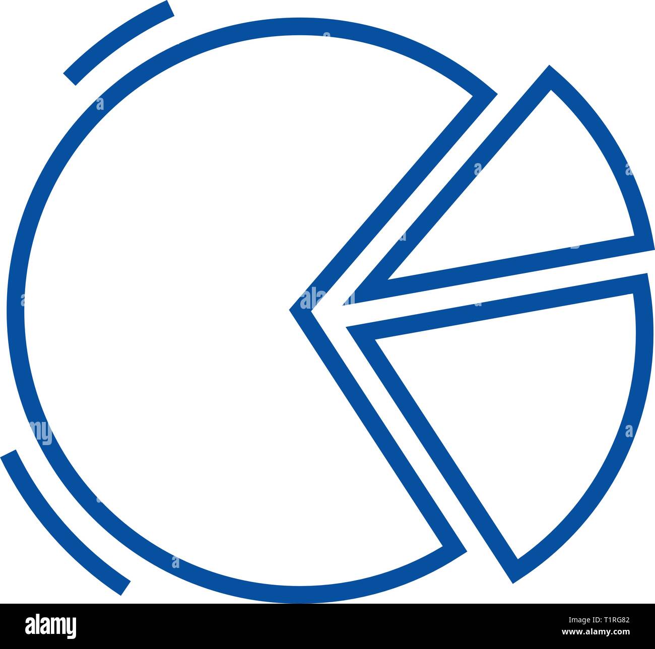 Pie graph line icon concept. Pie graph flat vector symbol, sign ...