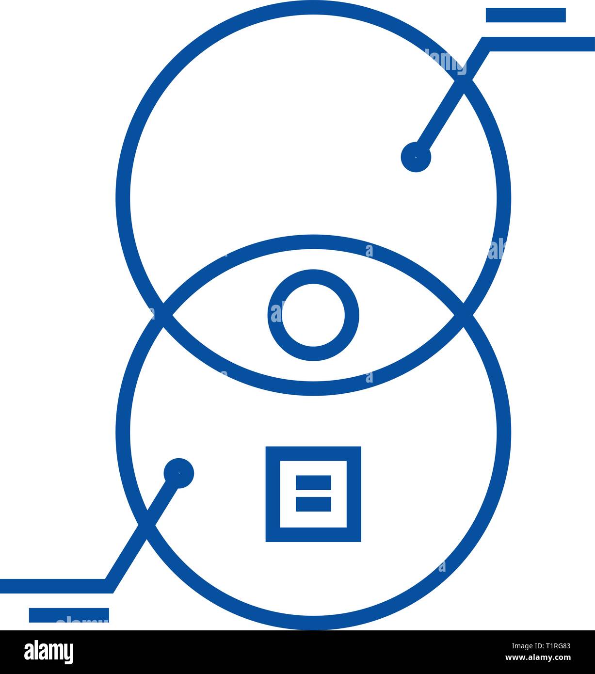Pie marketing chart line icon concept. Pie marketing chart flat vector symbol, sign, outline ...