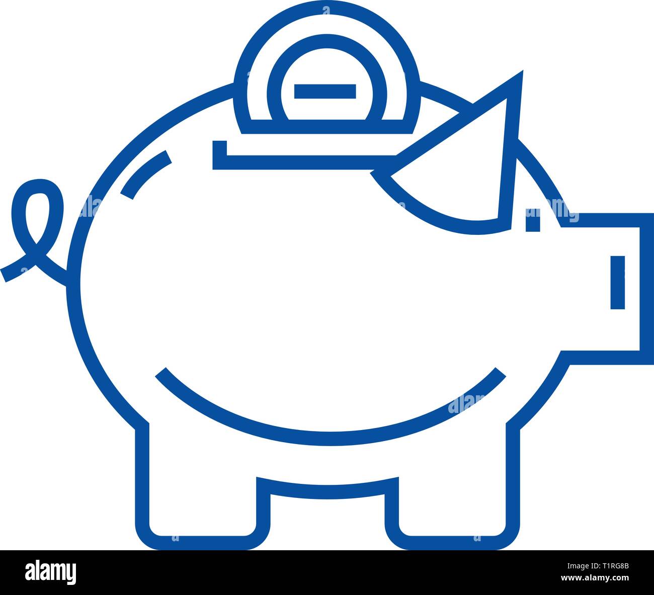 Piggy line icon concept. Piggy flat vector symbol, sign, outline ...