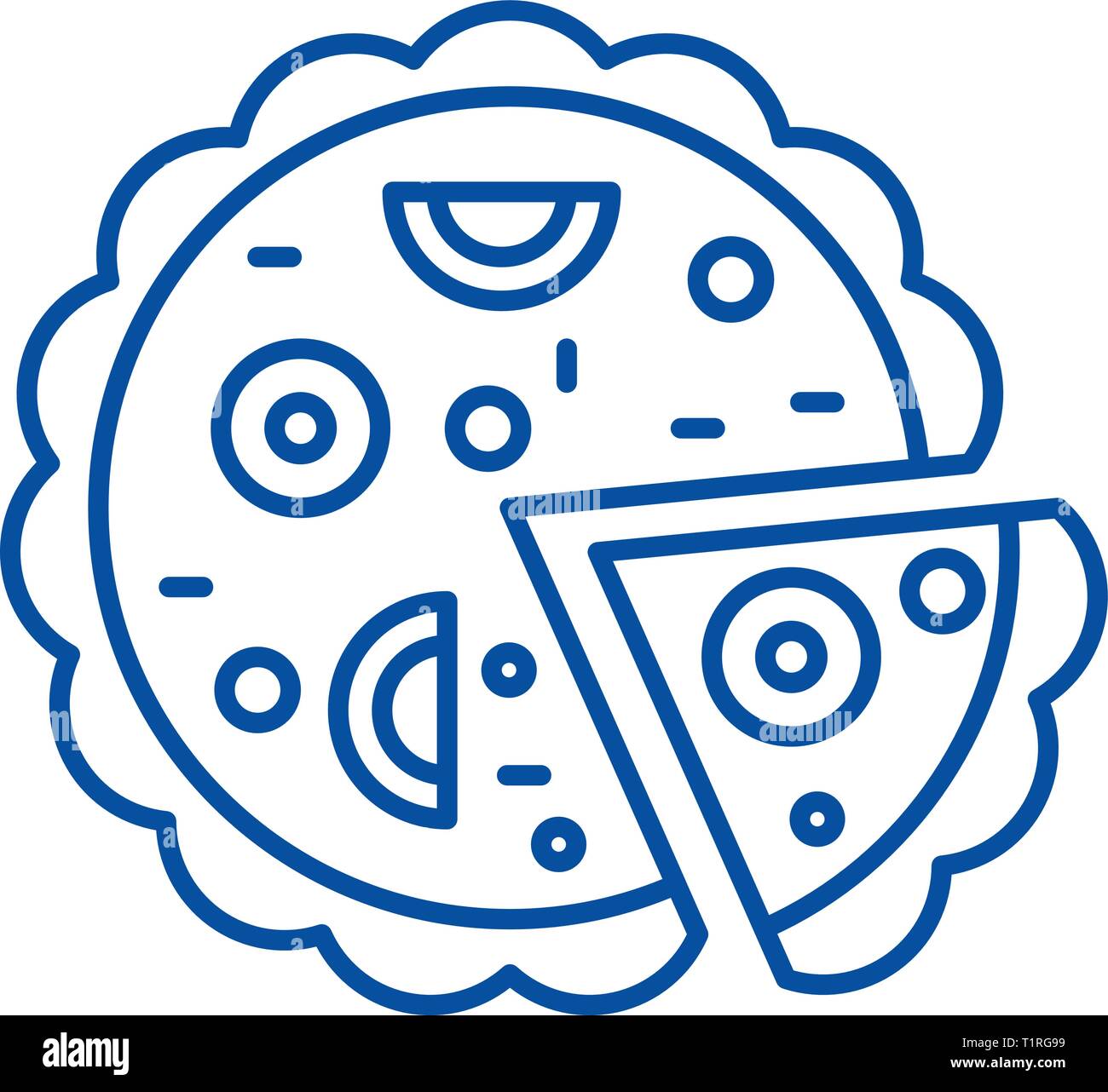 Pizza line icon concept. Pizza flat vector symbol, sign, outline ...