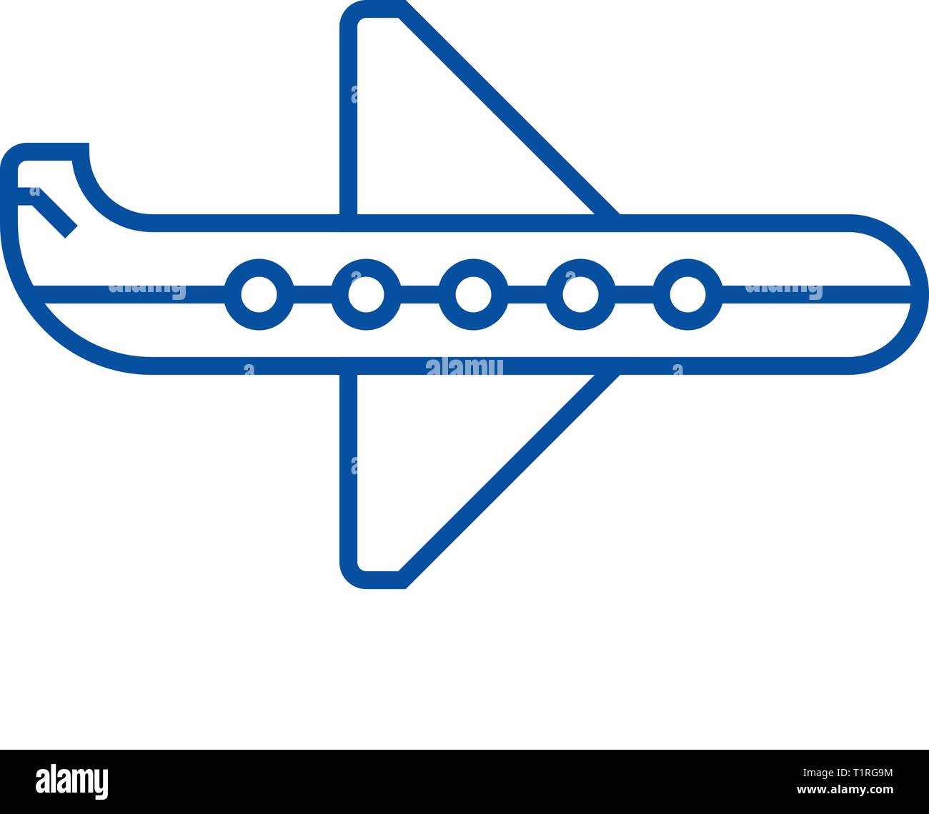 Plane line icon concept. Plane flat vector symbol, sign, outline ...