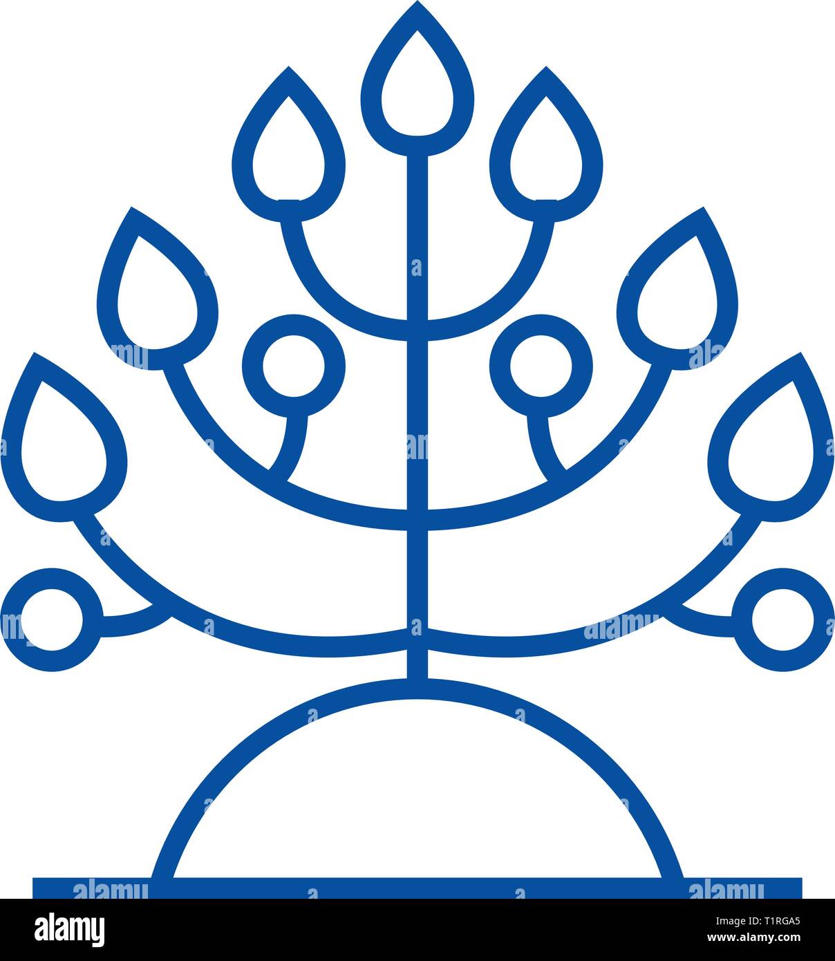 Plant,biology line icon concept. Plant,biology flat vector symbol, sign ...