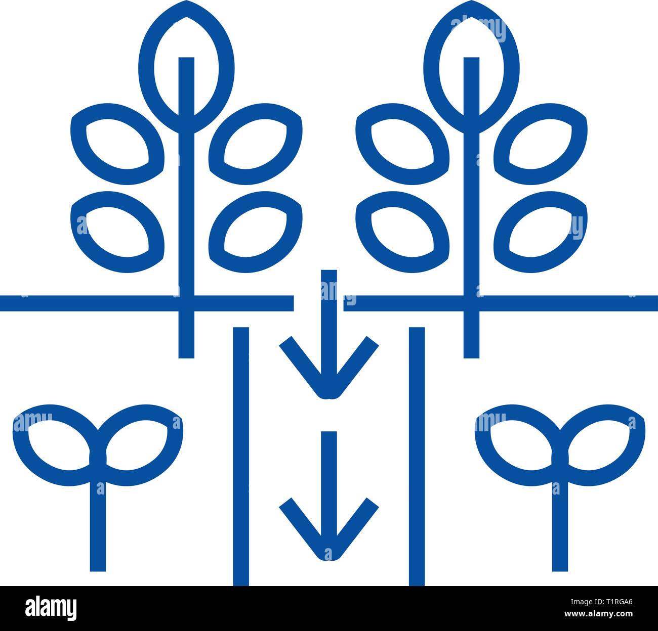 Plantation field line icon concept. Plantation field flat vector symbol ...