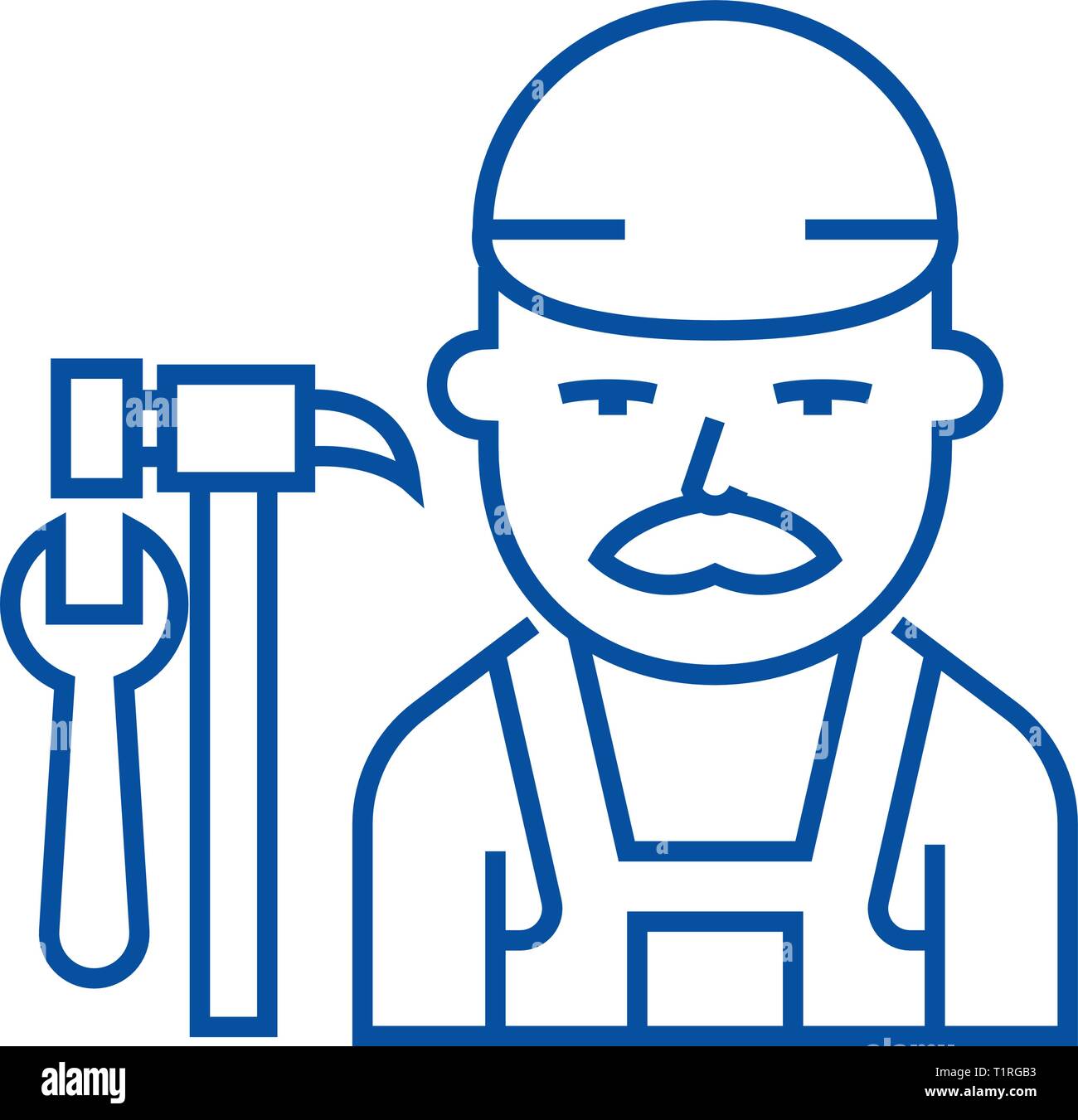 Plumber line icon concept. Plumber flat vector symbol, sign, outline ...