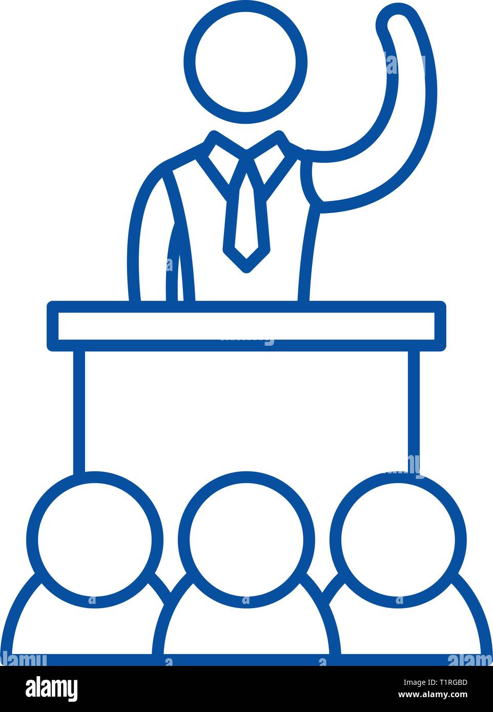 Political performance line icon concept. Political performance flat ...