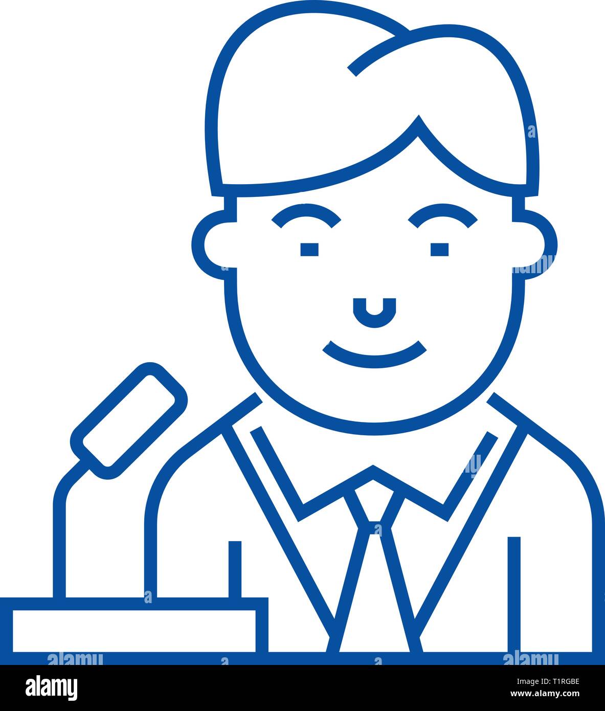 Politican line icon concept. Politican flat vector symbol, sign ...