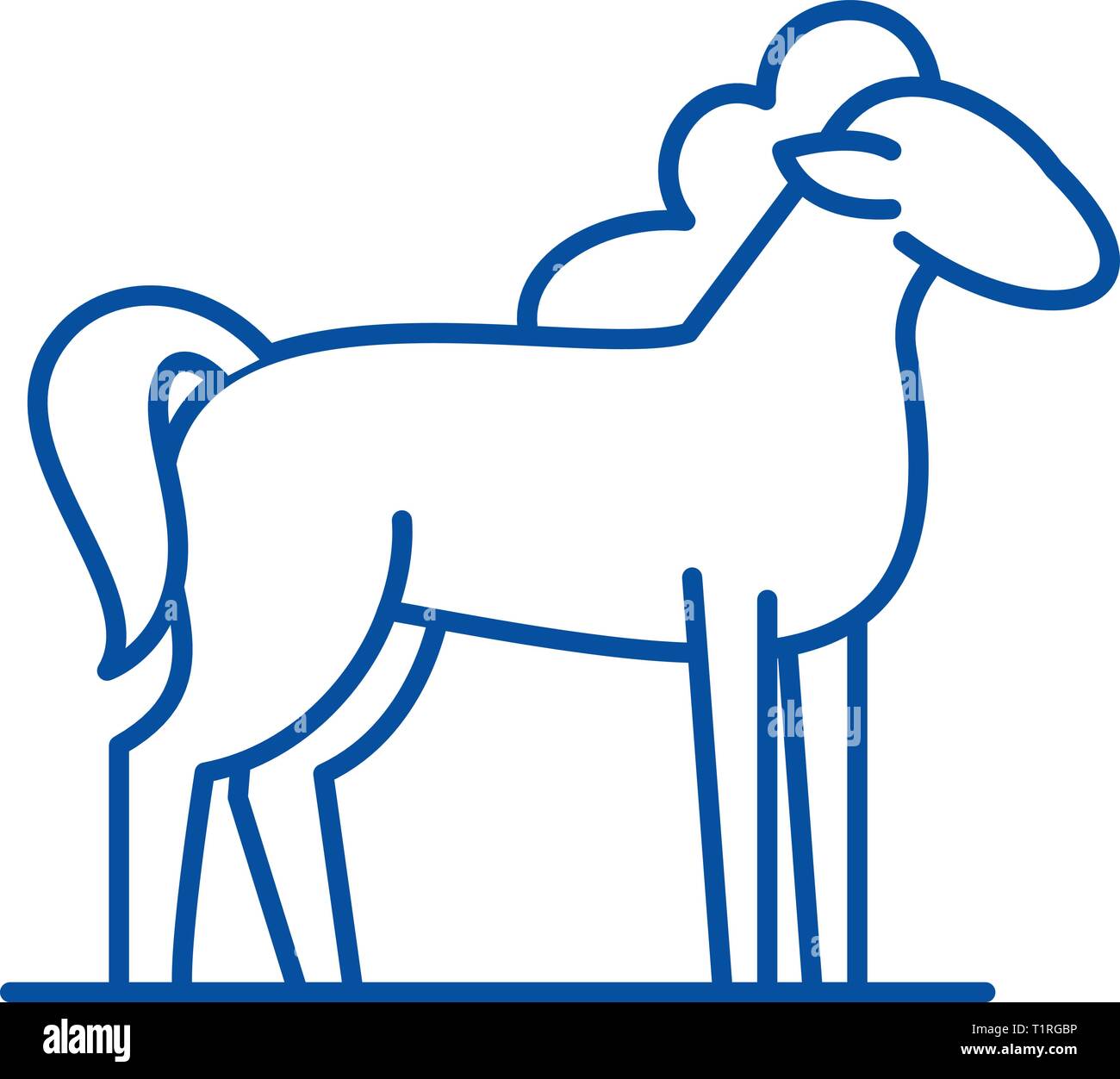 Pony line icon concept. Pony flat vector symbol, sign, outline ...