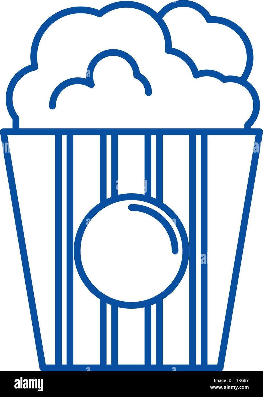 Popcorn line icon concept. Popcorn flat vector symbol, sign, outline ...