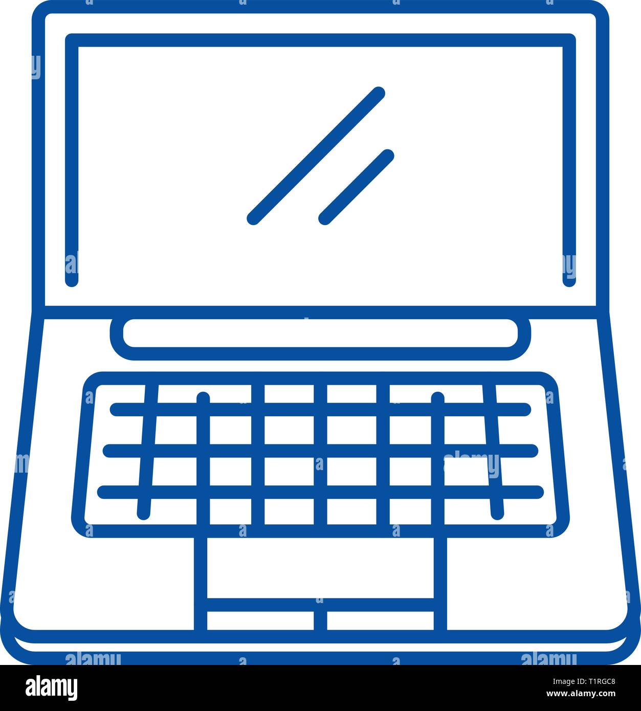 Portable computer line icon concept. Portable computer flat vector ...