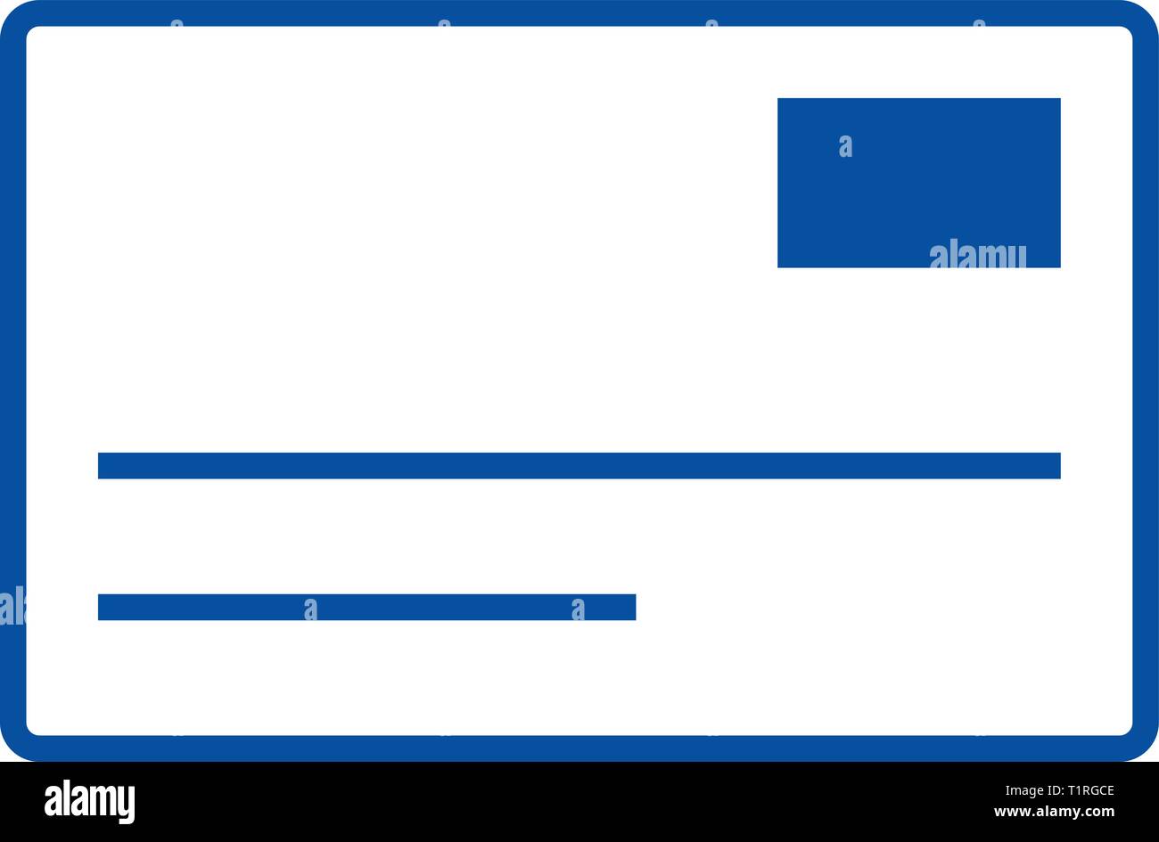 Postcard,email line icon concept. Postcard,email flat vector symbol ...