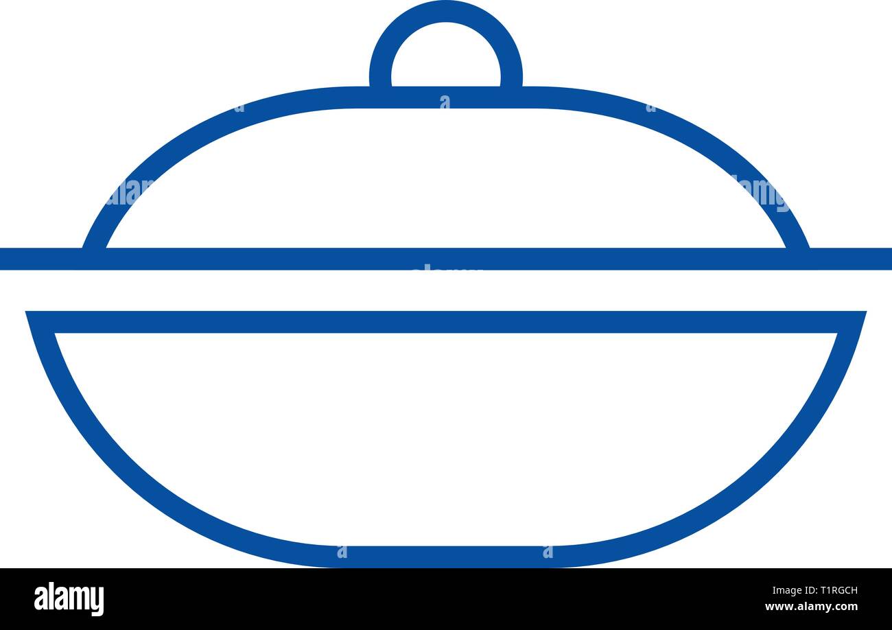 Pot line icon concept. Pot flat vector symbol, sign, outline ...
