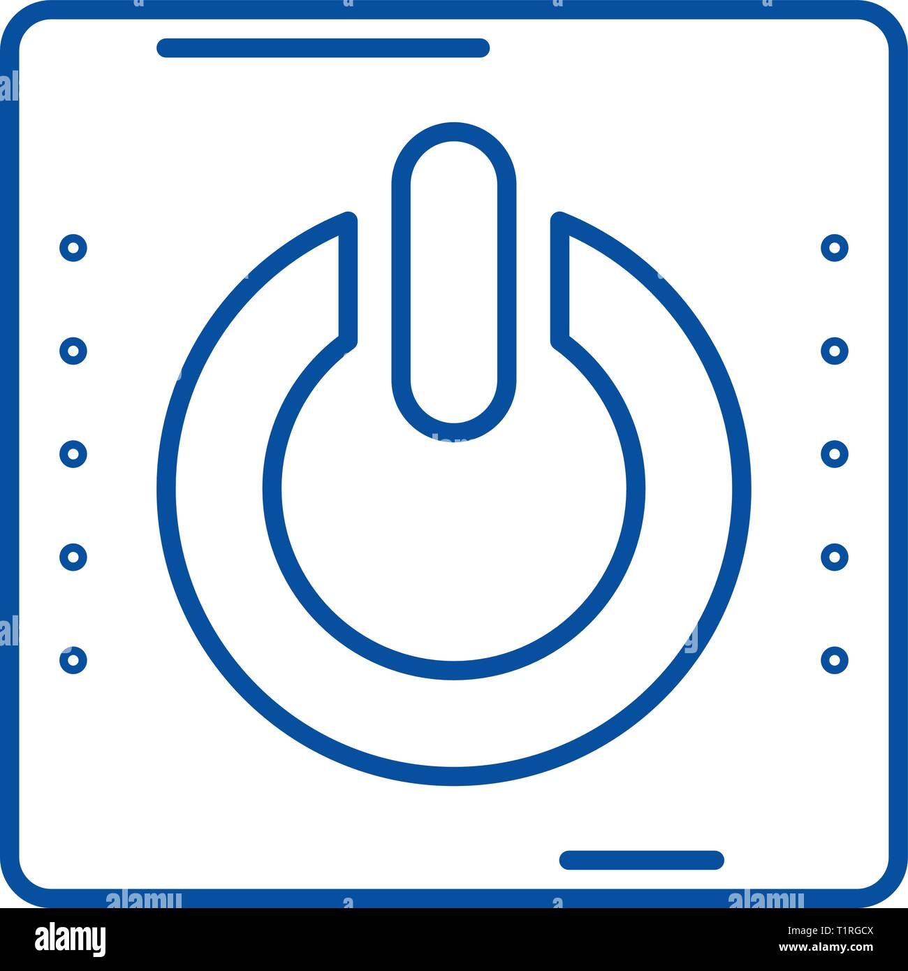 Power button line icon concept. Power button flat vector symbol, sign ...