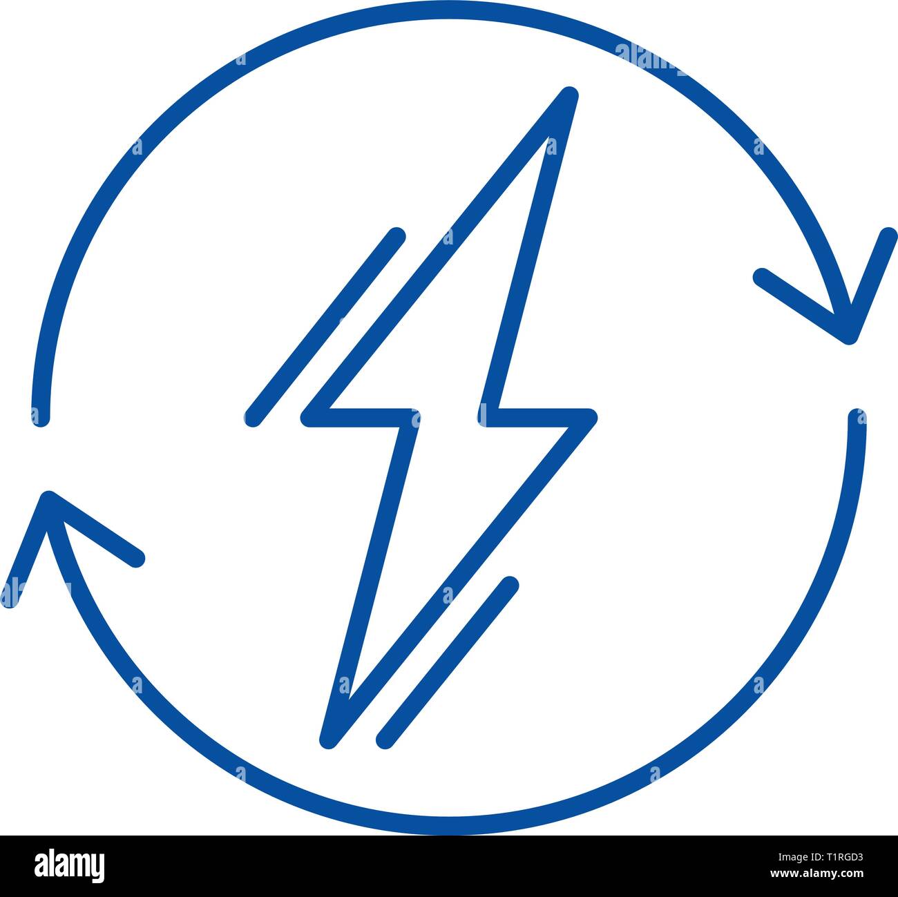 Power usage line icon concept. Power usage flat vector symbol, sign ...
